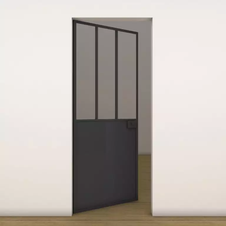 Porte verrière à battant 3 vitrages à l'esprit loft | Brico fenêtre