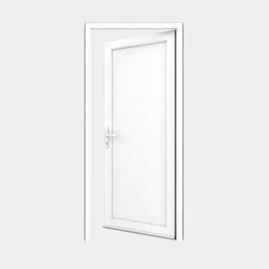 Configurez votre porte d'entrée PVC panneau plein 1 vantail à la française