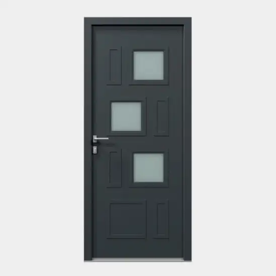 Porte d'entrée PVC sécurisée & contemporaine - profil 70mm 1 vantail