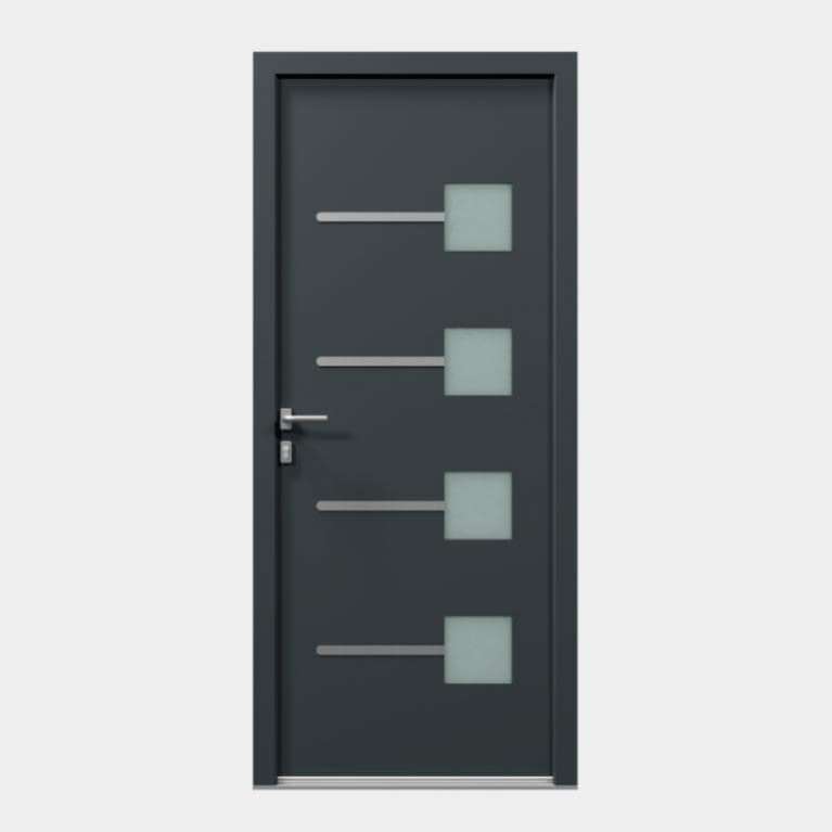 Porte d'entrée PVC sécurisée & contemporaine - profil 70mm 1 vantail