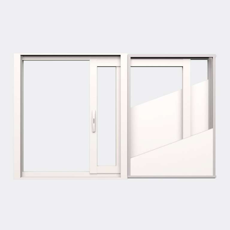 Fenêtre coulissante galandage ALU 1 vantail - 1 rail